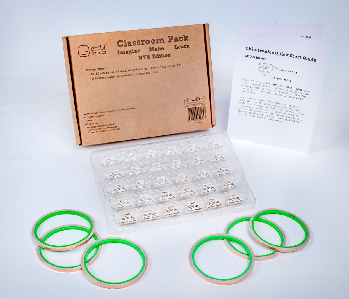Circuit Stickers Classroom Pack (White LEDs) 30 Students – Chibitronics ...